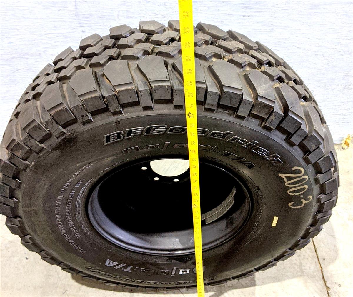 BF Goodrich Baja T/A 37X12.50R16.5LT Radial Tire Mounted on 24 Bolt Rim 100% Tread HMMWV